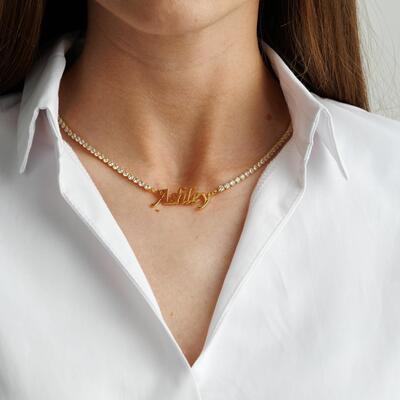 Personalized Tennis Choker Custom Name Necklace Stunning Valentine's ...