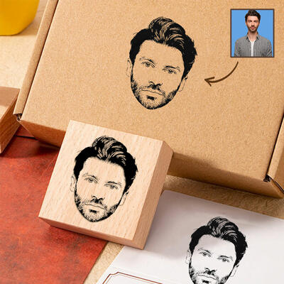 Personalized Wooden Stamp Custom Portrait Upload Face Photo Special ...