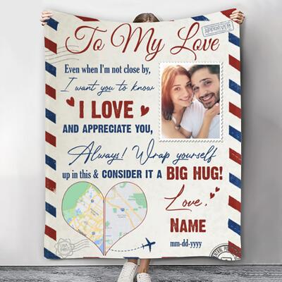 Personalized Map Blanket with Custom Picture Perfect Present for Your ...
