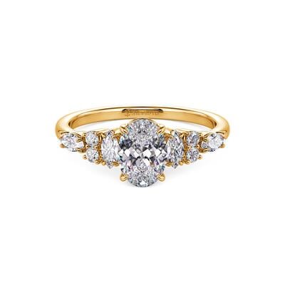 "The Beautiful Becoming" Oval Cut Cluster Side Stone Engagement Ring ...