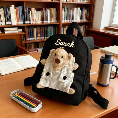 Personalised Children's Backpack with Name Teddy Bear Backpack Back-to ...