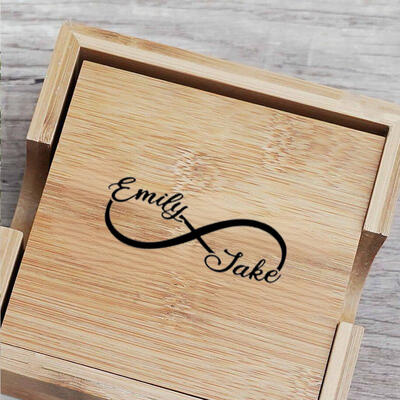 Personalized Coaster Set with Four Custom Coasters and One Storage Box ...