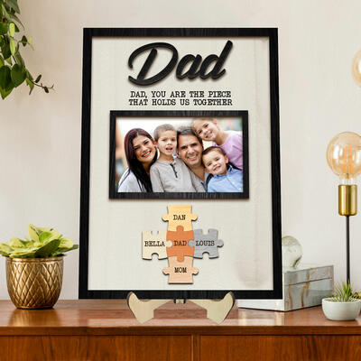 Personalized Name Puzzle Frame With Photo Warm Father's Day Gift ...