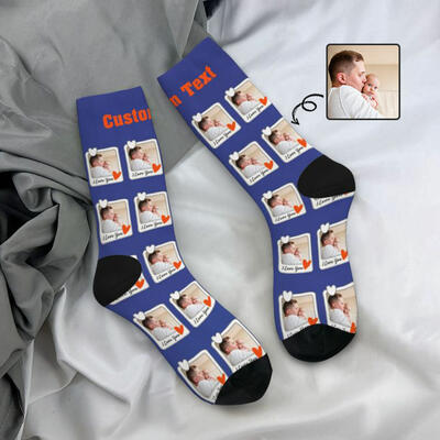 Personalized Face Socks with Photo and Text for Father's Day Gift for ...