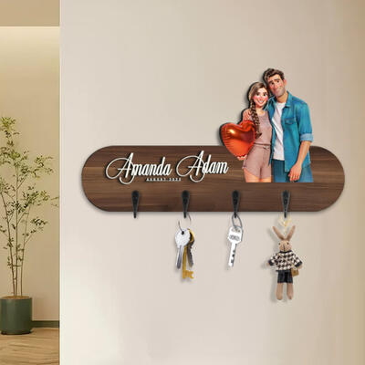 Personalized Key Hanger Custom 3D Cartoon Photo Design Entryway ...