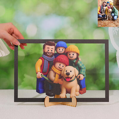 Personalized Wooden Cartoon Style Photo Frame Fun Gift for Family ...