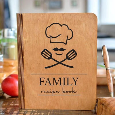 Personalized Recipe Book Simple And Elegant Kitchen Supplies Cover ...