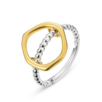 Jeulia Hollow Eclipse Sterling Silver Adjustable Open Ring - Jeuliaoutlet