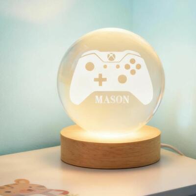 Personalized Crystal Ball Lamp with Game Controller Design Birthday ...