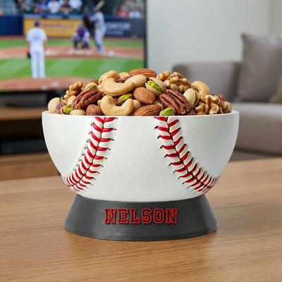 Personalized 3D Printed Baseball Snack Bowls Fun Gifts for Baseball ...