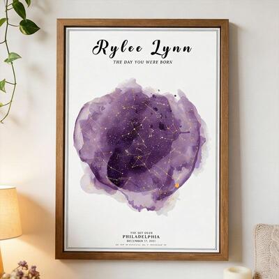 Personalized Star Map Frame with Optional Background Color Interesting ...