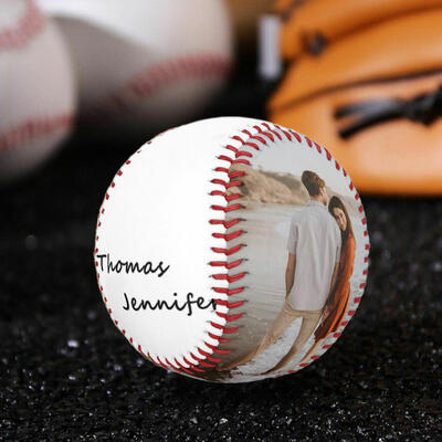 Personalized Baseball with Photo and Names for Couples - Drawmade.com