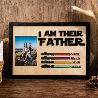 Personalized Lightsaber Frame Custom Photo Father's Day Gift - Drawmade.com