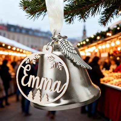 Personalized Name Bell Ornament Simple Gift for Christmas - Drawmade.com