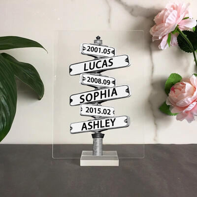 Personalized Acrylic Plaque Custom Date Name Street Signs Pattern ...