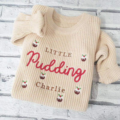 Personalized Handmade Name Sweater with Pudding Pattern Unique Gift for ...