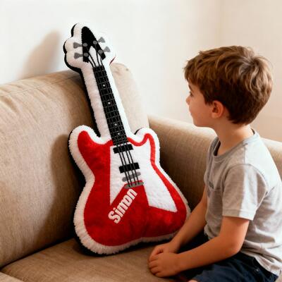 Personalized Guitar Pillow Fun Musical Instrument Plush Cushion Home ...