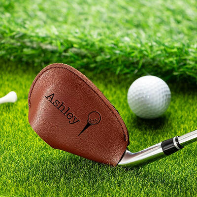 Custom Leather Golf Club Covers with Ball Spike Pattern Golf ...