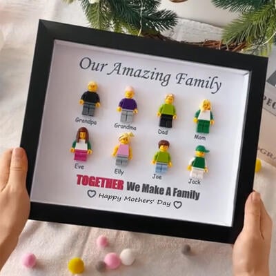 Personalized Custom Family Minifigure Photo Frame Warm Gift For Parents ...