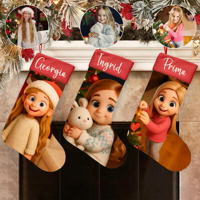 Personalized Christmas Stockings Customized Cartoon Photos and Names ...