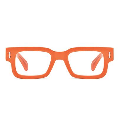 Armstrong Orange Rectangle Glasses - Aoolia.com