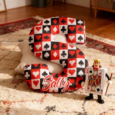 Personalized 3D Letter Pillows with Playing Card Designs Funny Home ...