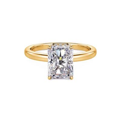 "Yours to Keep" 4ct Radiant Cut Side Stone Engagement Ring | She Said Yes