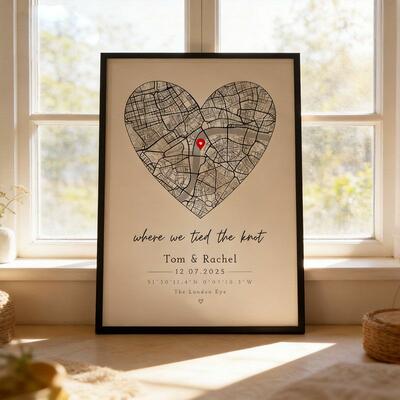 Personalized Map Frame with Custom Engraving Exquisite Present for ...