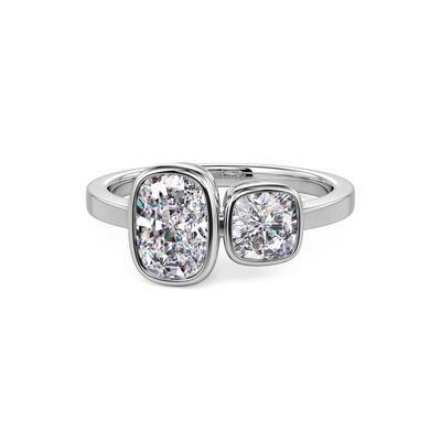 "Where Paths Merge" Elongated Cushion Toi Et Moi Engagement Ring | She ...