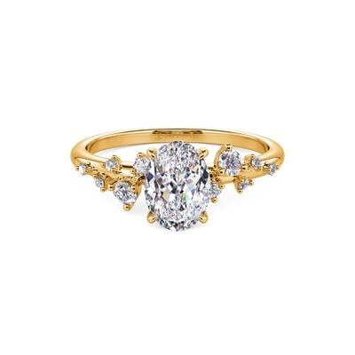 "Close to You" 1ct Oval Cut Cluster Side Stone Engagement Ring | She ...