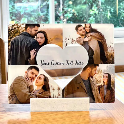 Personalized Acrylic Plaque Custom Love Words Couple Photo Heart Design ...
