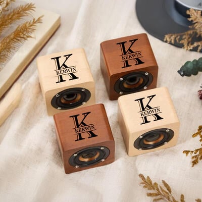 Personalized Wooden Bluetooth Speaker Custom Name and Letters Simple ...