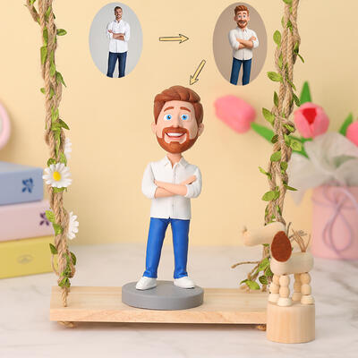 Personalized Cartoon Style Bobblehead Cute Gift for Men - Drawmade.com
