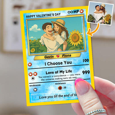Personalized Photo Poke Card with Heart Pattern Romantic Valentine's ...