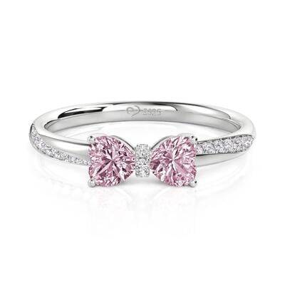 Jeulia Custom Twist Heart Cut Bow Promise Ring - Jeulia Jewelry