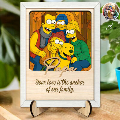 Personalized Simpsons Style Photo Frame Father's Day Gift - Drawelry.com