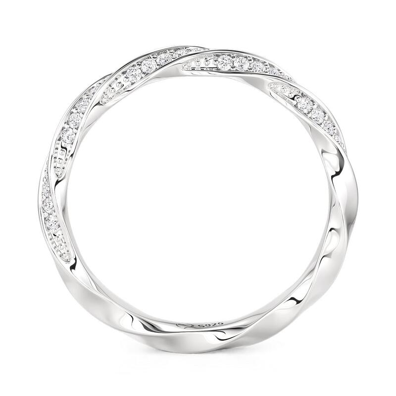 Jeulia Unique Wave Pattern Eternity Wedding Band for Women - Jeulia Jewelry