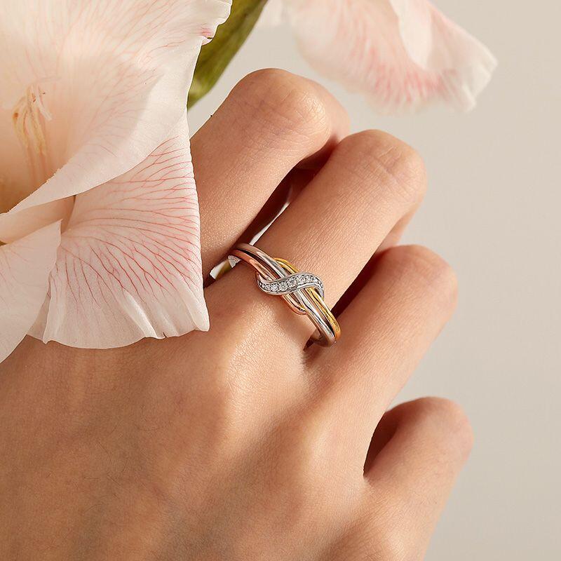 Jeulia Tri Color Infinity Ring for Women Sterling Silver - Jeulia Jewelry
