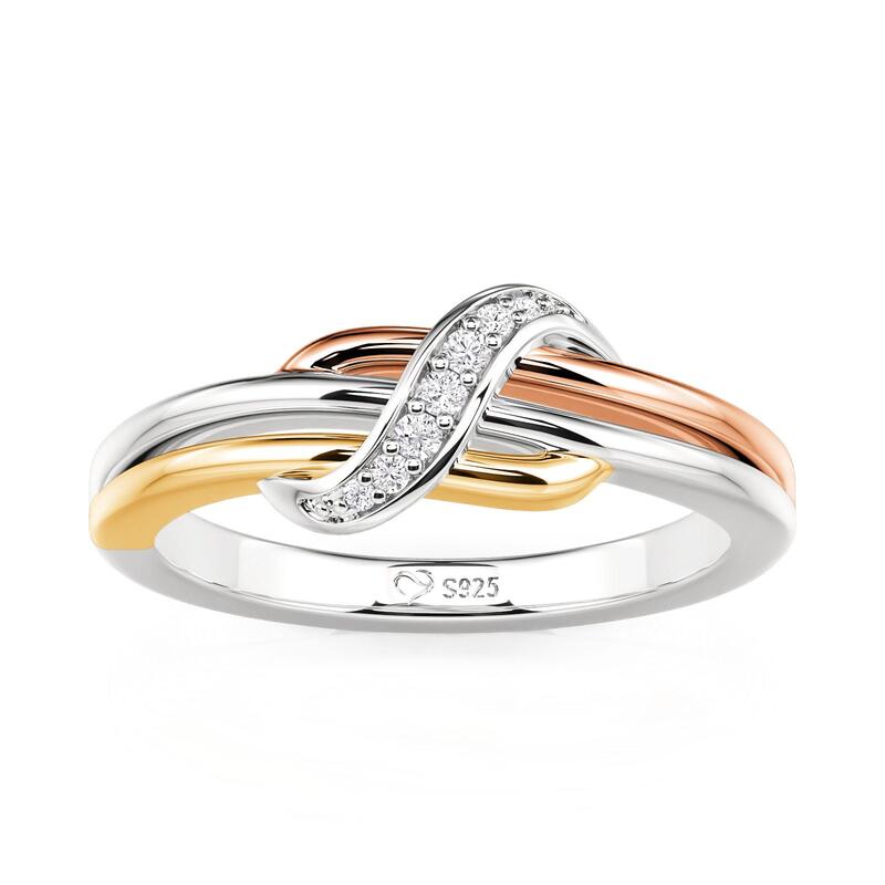 Jeulia Tri Color Infinity Ring for Women Sterling Silver - Jeulia Jewelry
