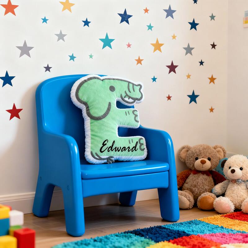 Personalized Cartoon Animal Letter Pillows Customizable with Names Fun ...