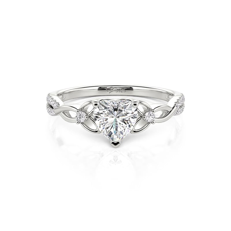 Jeulia Infinity Celtic Knot Heart Cut Engagement Ring Sterling Silver ...