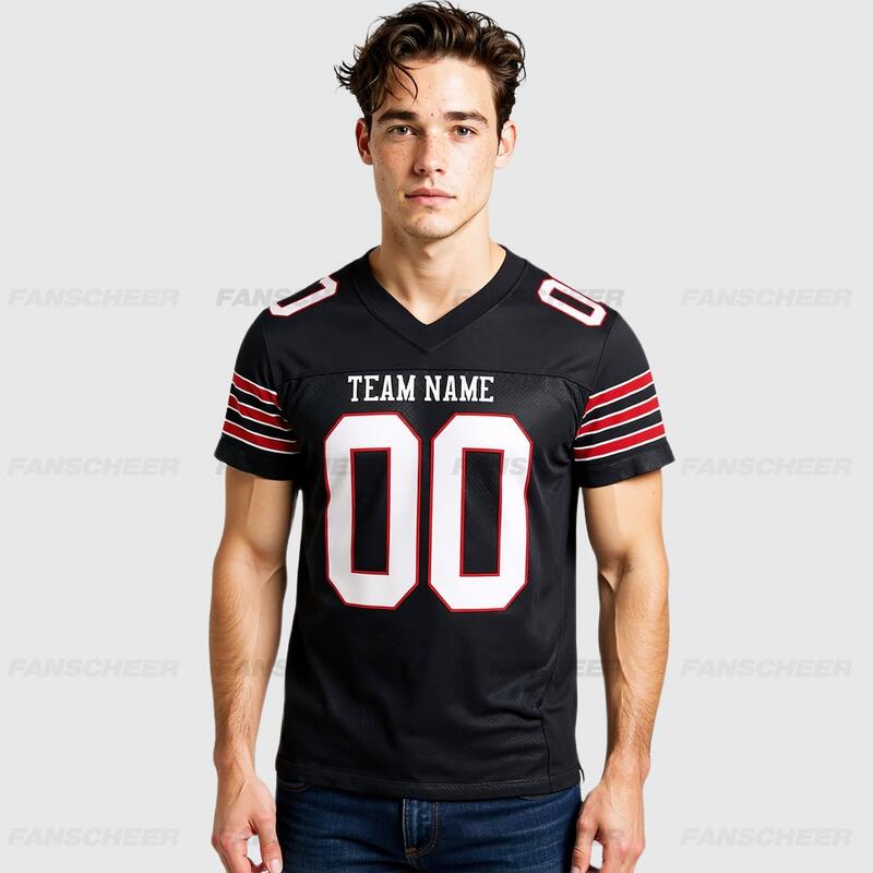 Custom Stitched Black Football Jersey - Add Your Team Name & Player ...