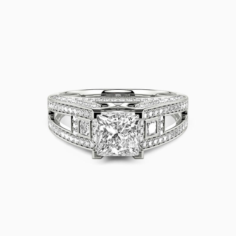 "Now And Always" Princess Cut Side Stone Engagement Ring | She Said Yes