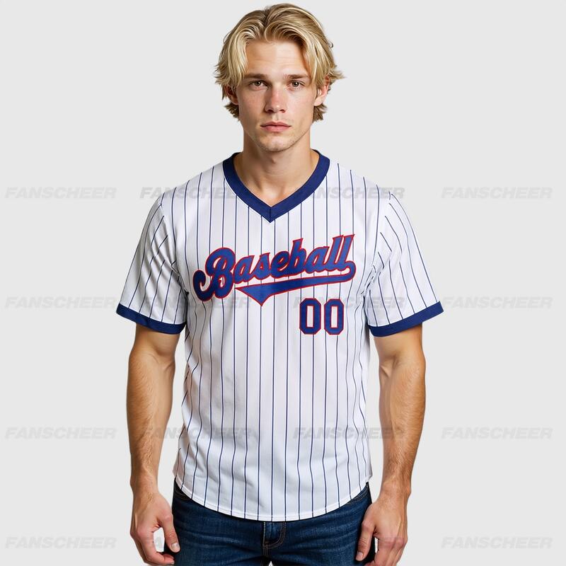 Custom Navy Pinstripe Jersey with Personalized Number and Team Logo ...
