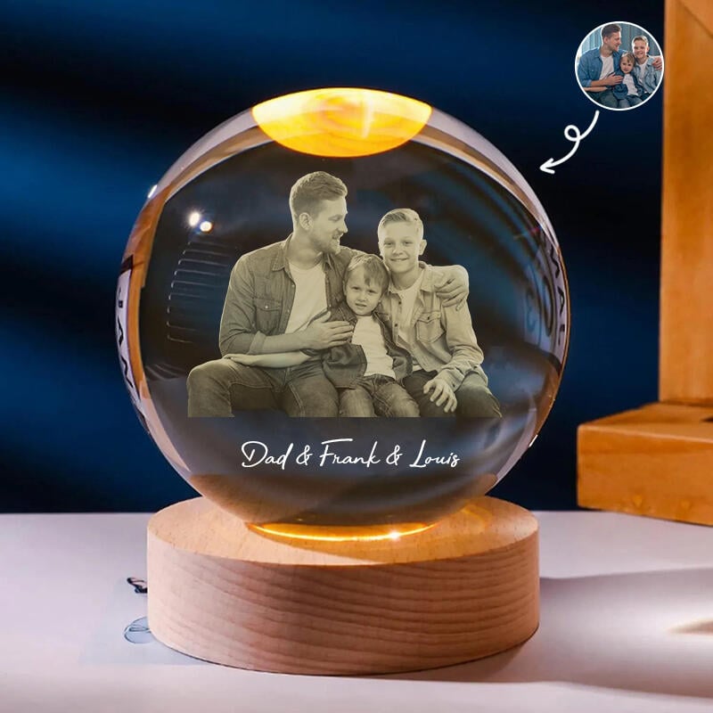 Personalized Picture Crystal Ball Night Light with Custom Name Creative ...