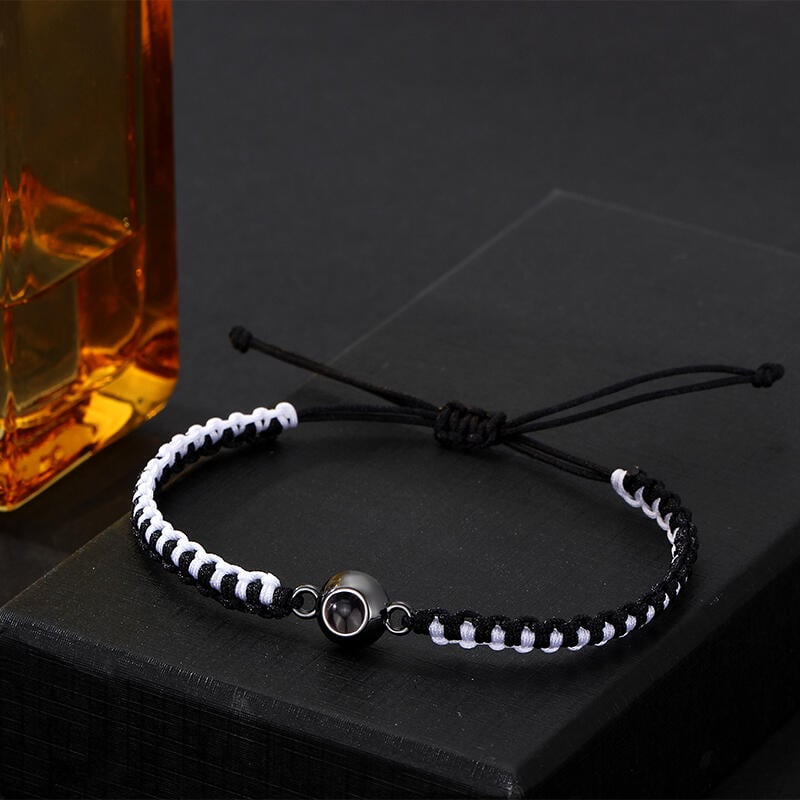 Personalized Picture Projection Bracelet With Colorful Braided Rope ...