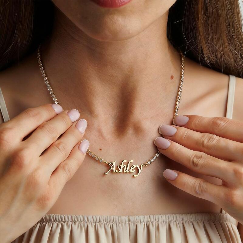 Personalized Tennis Choker Custom Name Necklace Stunning Valentine's ...