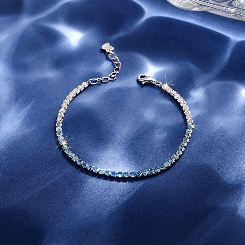 Jeulia Blue Gradient Tennis Bracelet Sterling Silver - Jeulia NZ