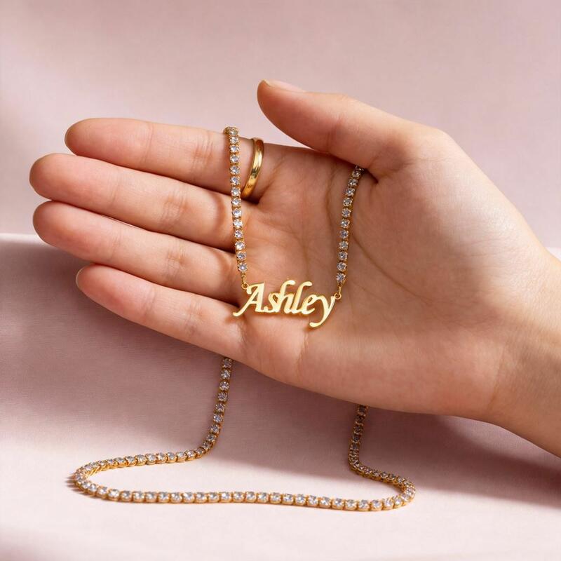 Personalized Tennis Choker Custom Name Necklace Stunning Valentine's ...