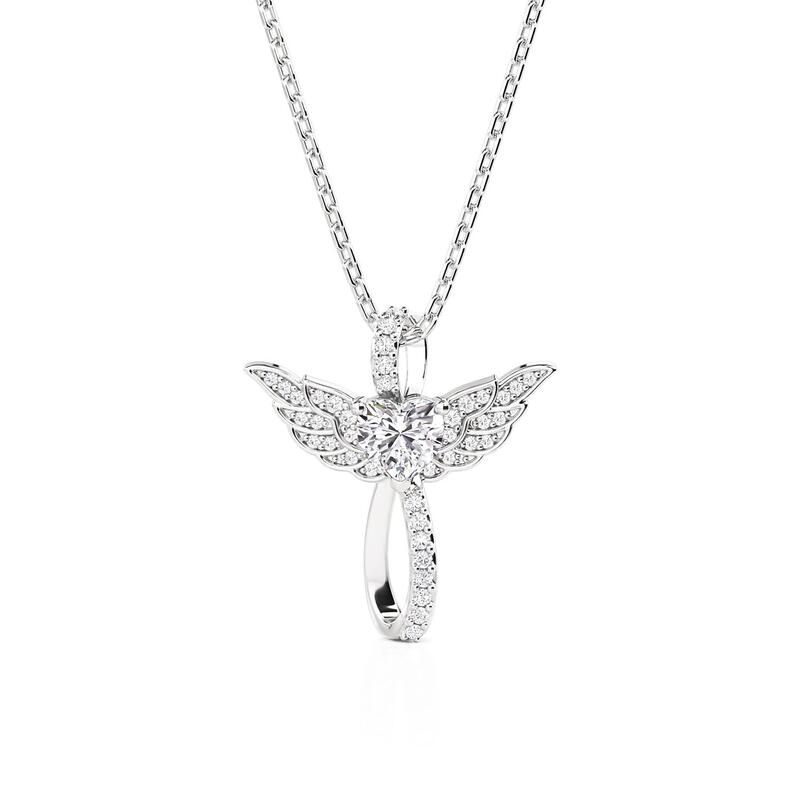 Jeulia Hug Me Infinity Angel Wing Heart Necklace - Jeulia Jewelry